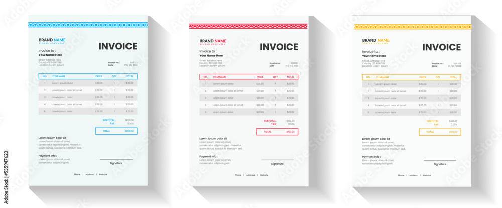 Corporate business invoice template business branding identity design ...