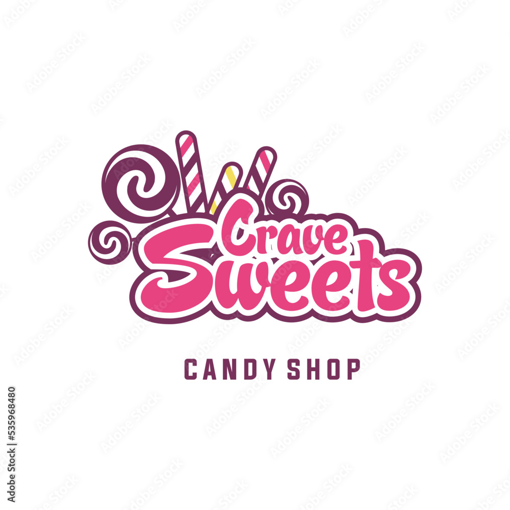 candy sweet vector graphic template. candy shop logo in label emblem ...