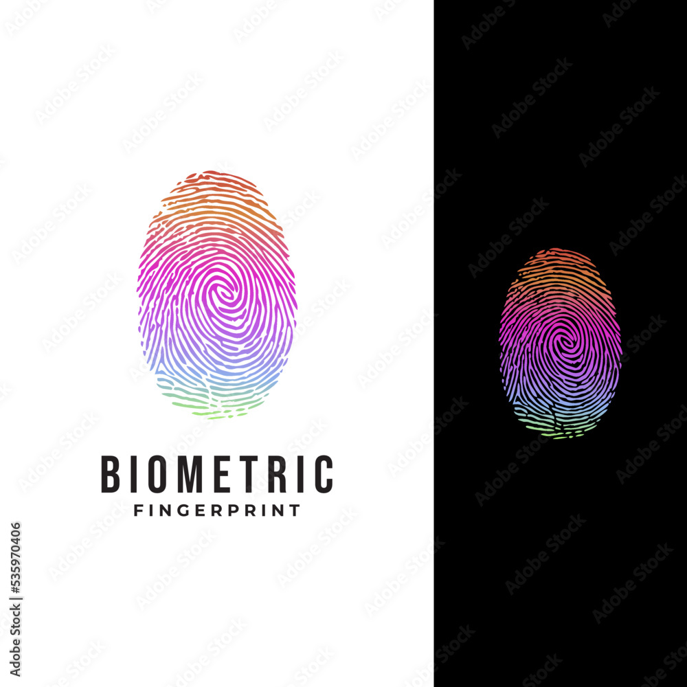 fingerprint biometric vector template. finger stamp graphic ...
