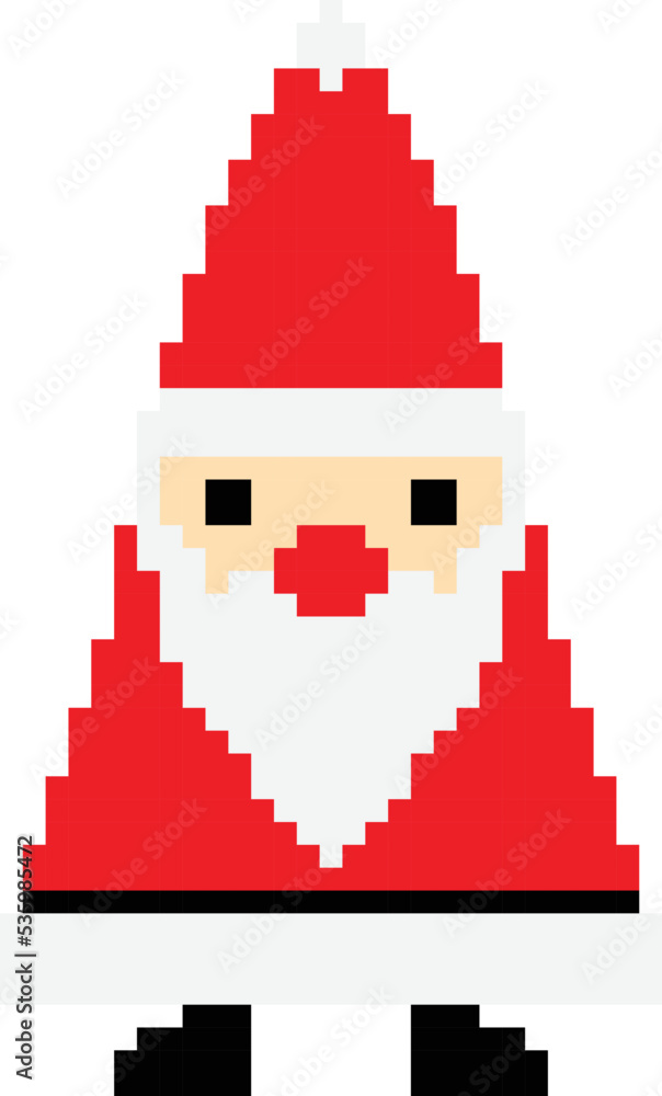 Santa Claus Pixel art. Vector illustration of Christmas pixel art Stock ...