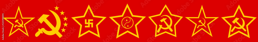 Soviet and Communism symbols vector models / Ai Illustrator Stock ...