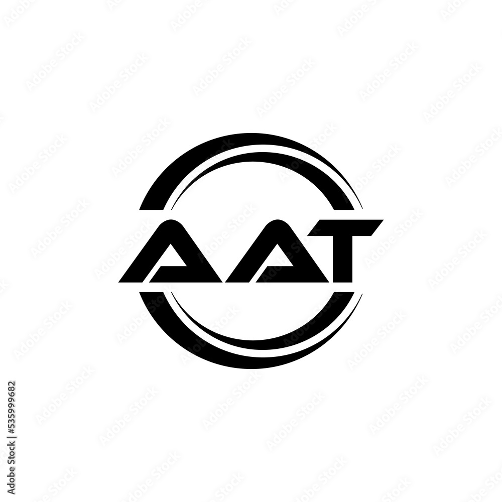 AAT letter logo design with white background in illustrator, vector ...