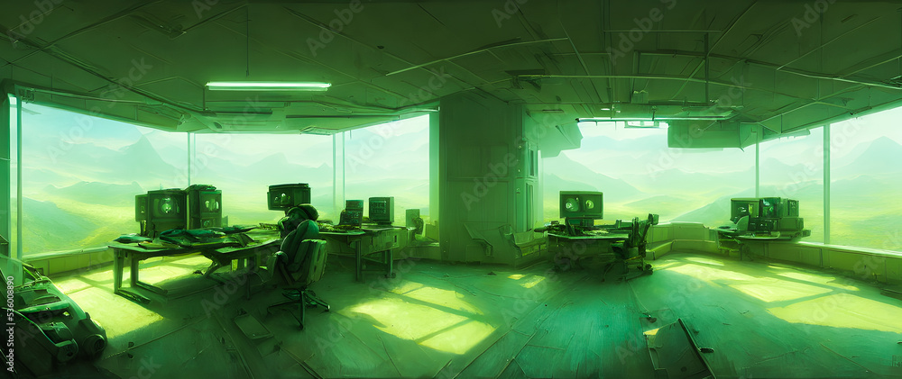 Artistic painting of military base concept, background illustration ...