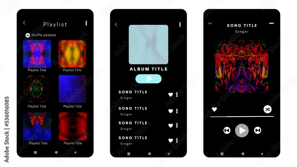 Display application charts for the most popular songs. Music playlist ...