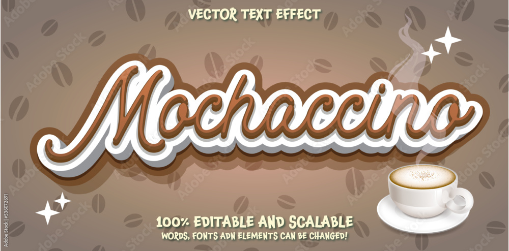 Mochaccino coffee menu lettering text. Cafe menu font. Restaurant ...
