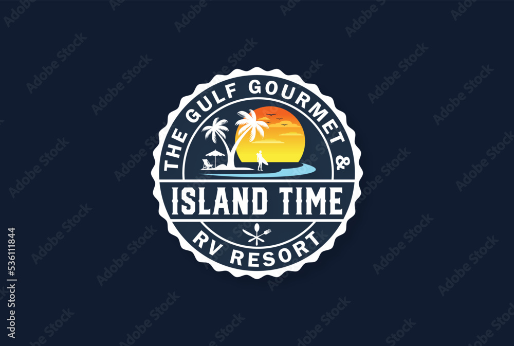 Design of a Beach Resort Logo Vector Image Photos and Eps 素材庫向量圖 | Adobe Stock