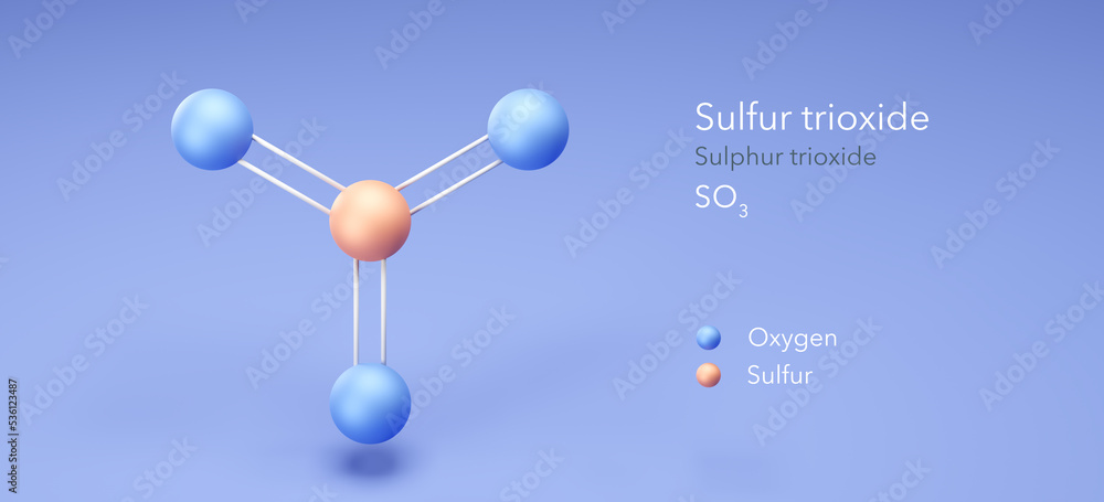 sulfur trioxide, molecular structures, Sulphur trioxide, 3d model ...