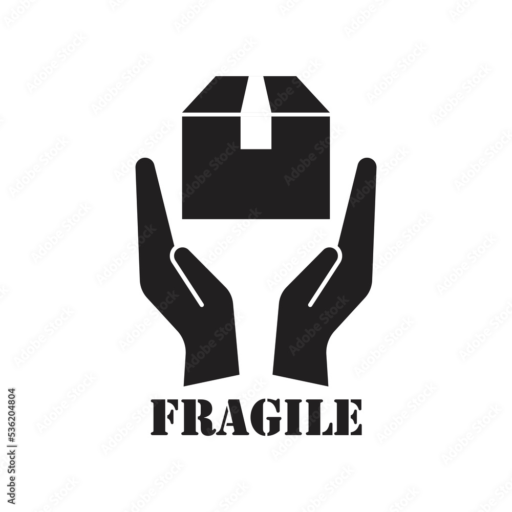 Fragile icon design. Fragile package icon, handle with care logistics and delivery shipping ...
