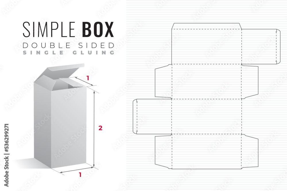 Vector de Stock Simple Packaging Box Die Cut Double Sided Double Height ...