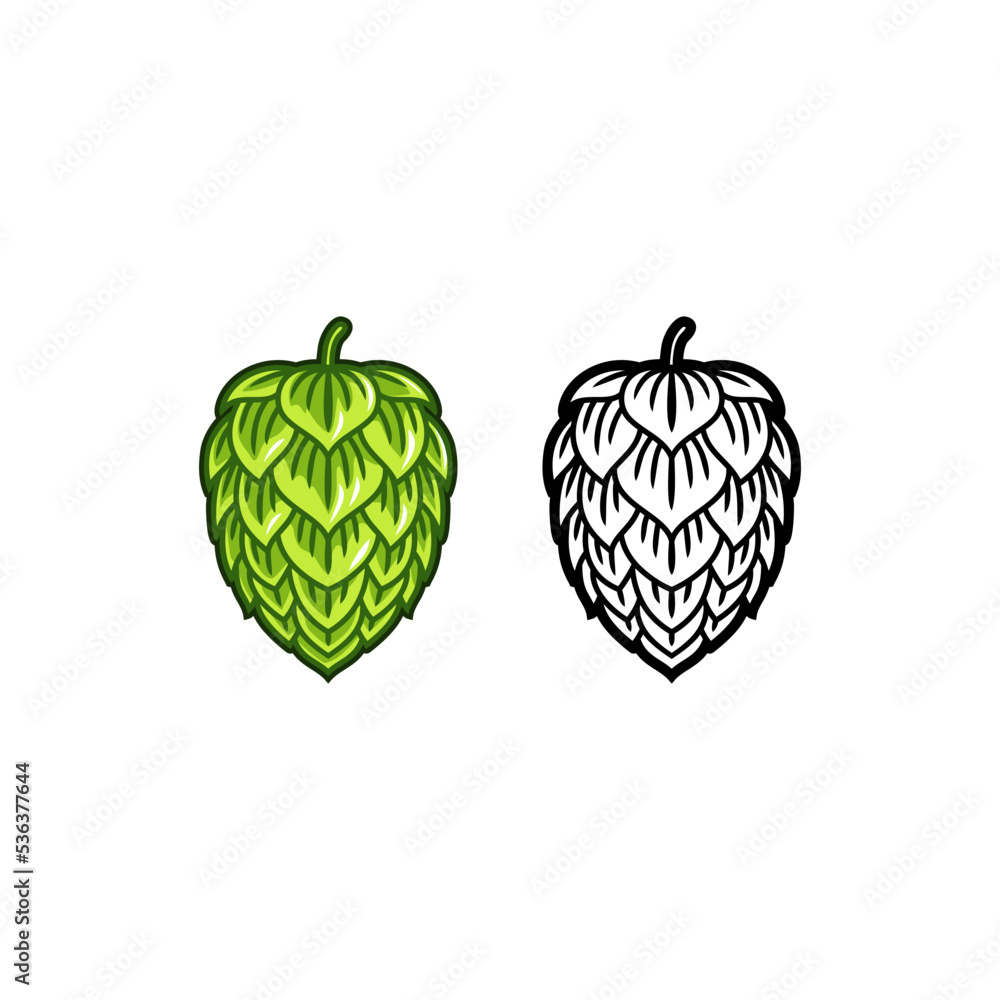 Cool Vector of hops beer in two different color scheme. Use for ...