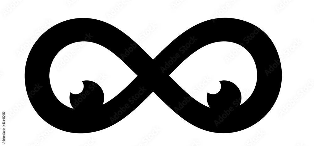 Cartoon infinite logo. eye symbol or pictogram. Line pattern. eternity ...