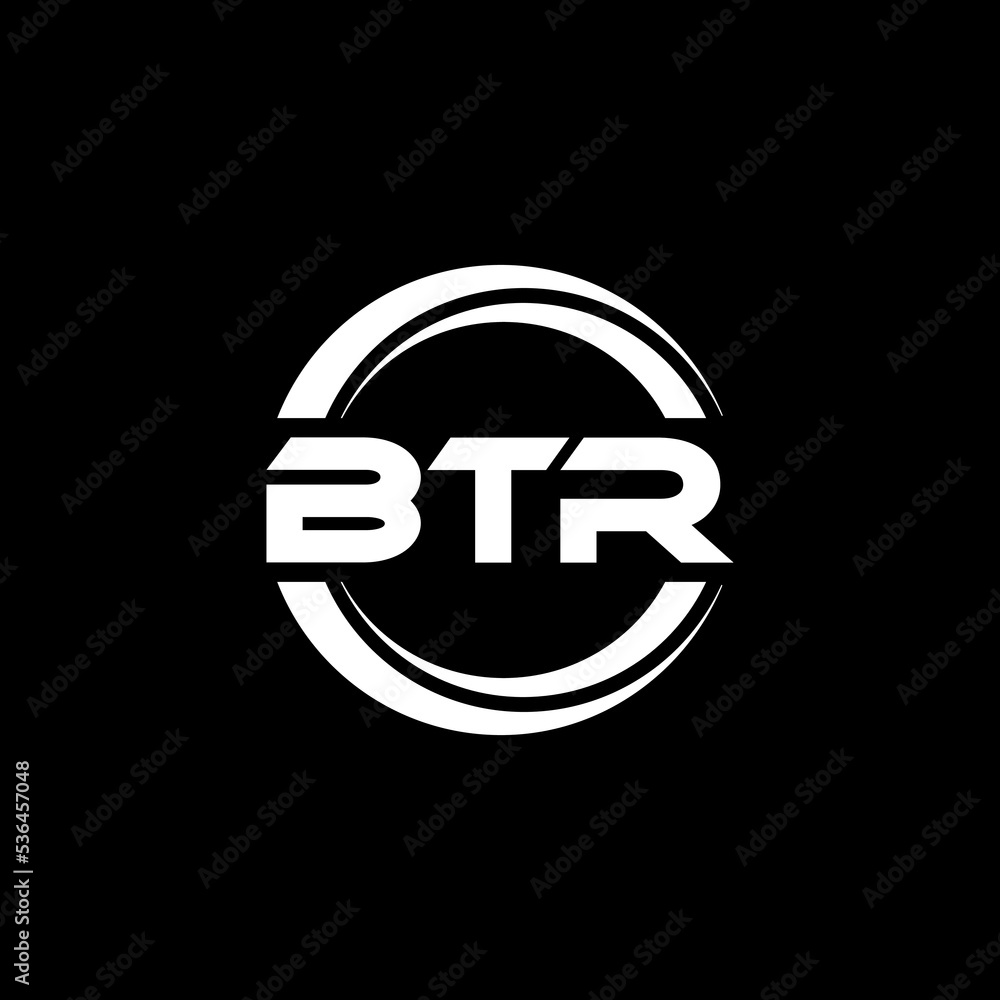 BTR letter logo design with black background in illustrator, vector ...