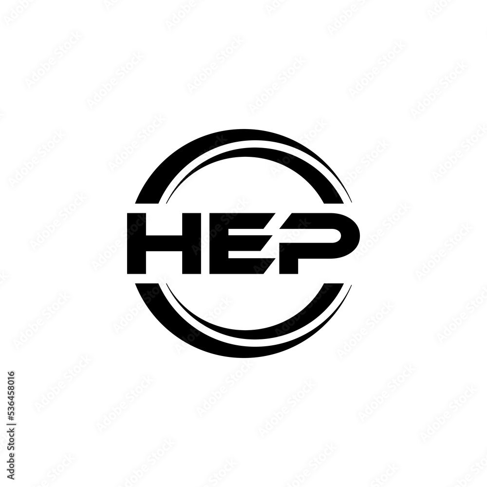 Stock-Vektorgrafik „HEP letter logo design with white background in ...