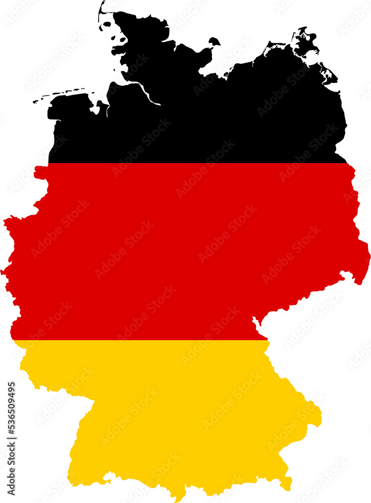 Germany Map Flag. German Border Boundary Country Shape Nation National ...