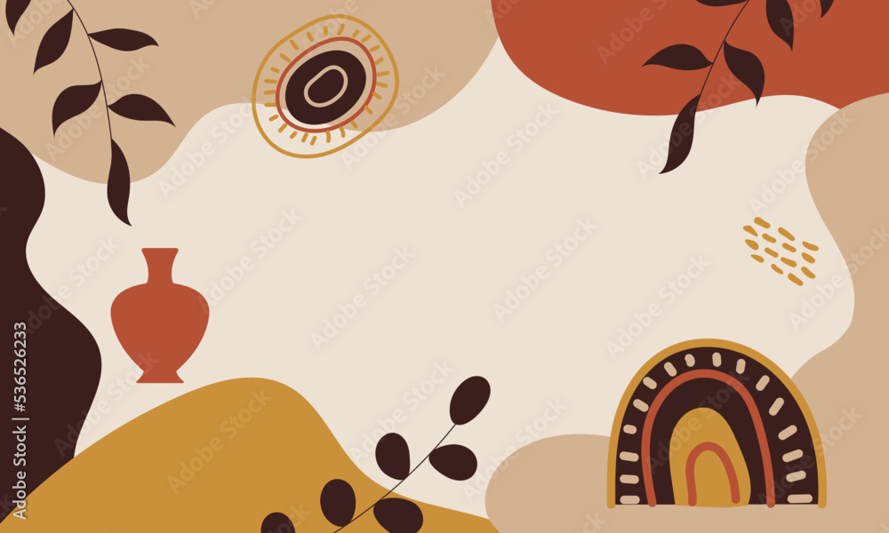 Aesthetic background. Boho background. Background with rainbow, sun ...