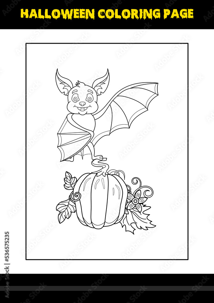 Halloween coloring page for kids. Line art coloring page design for ...