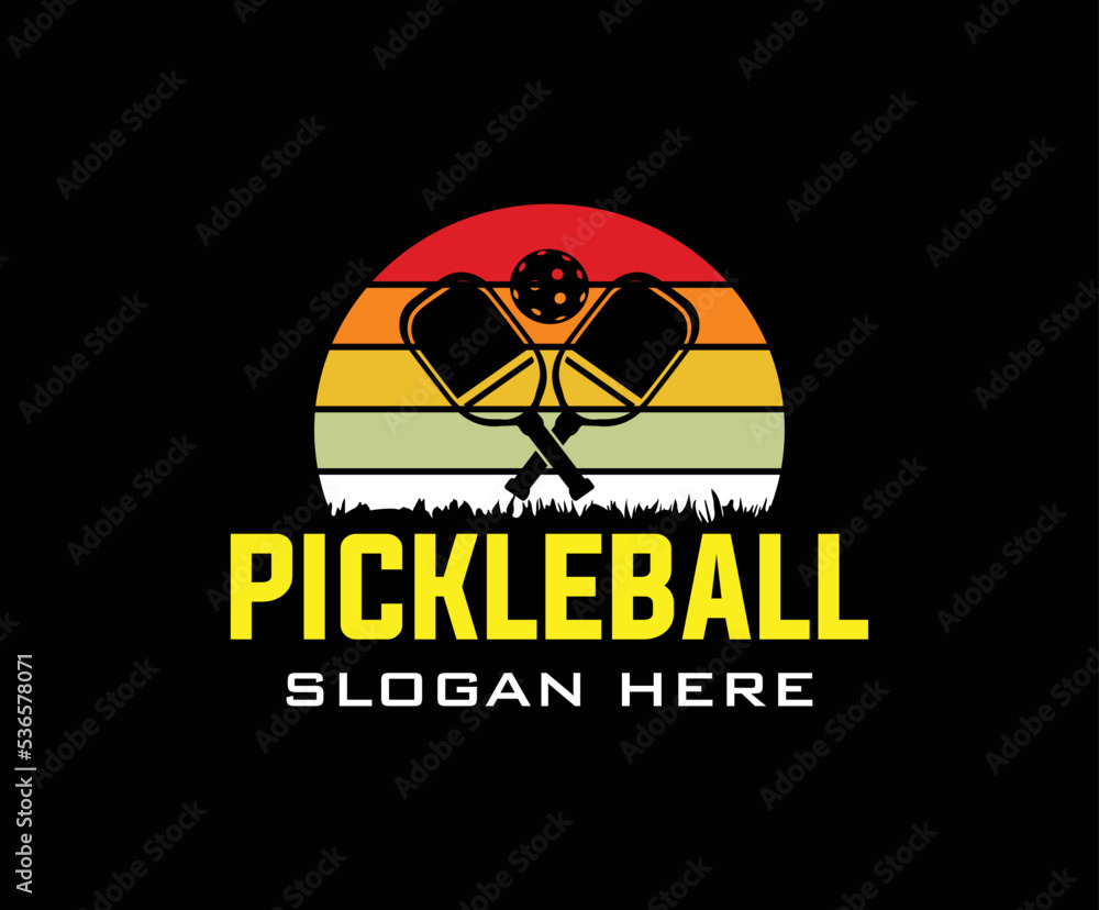 pickleball logo vector and sports logo Stock Vector | Adobe Stock