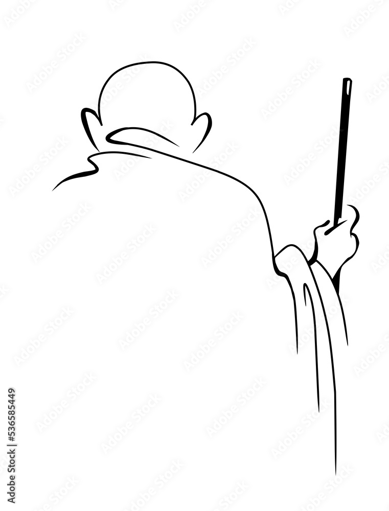 Mahatma Gandhi gi outline illustration Stock Illustration | Adobe Stock