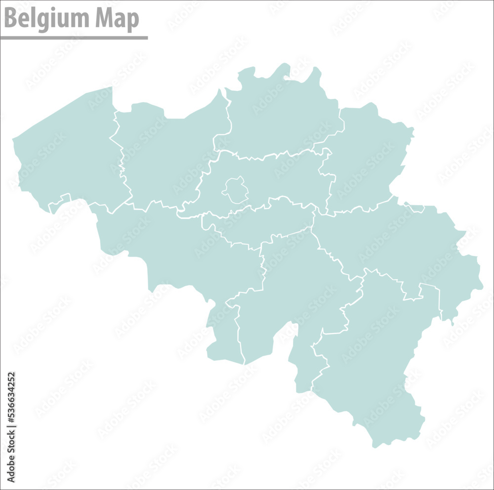 belgium map illustration vector detailed belgium map with states Stock ...
