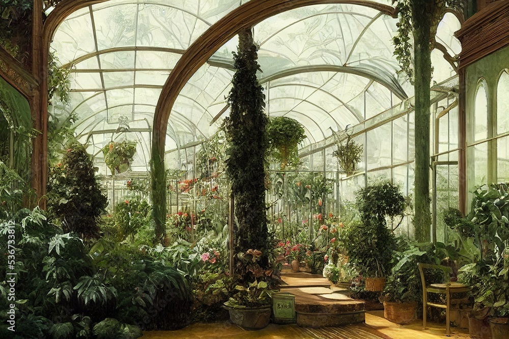 Victorian style greenhouse design Stock Illustration | Adobe Stock