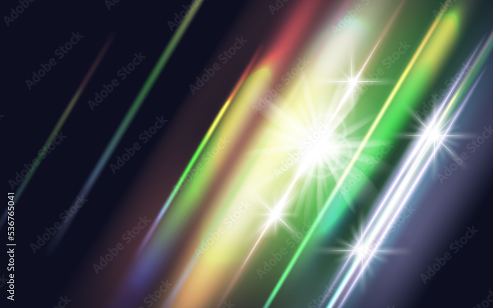 Rainbow crystal light leak flare reflection. Colorful optical rainbow ...