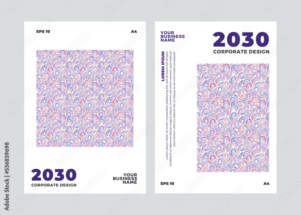 Simple geometric abstract company identity A4 vector design layout ...