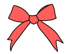 Red Ribbon Bow Line Drawing Free Stock Photo - Public Domain Pictures