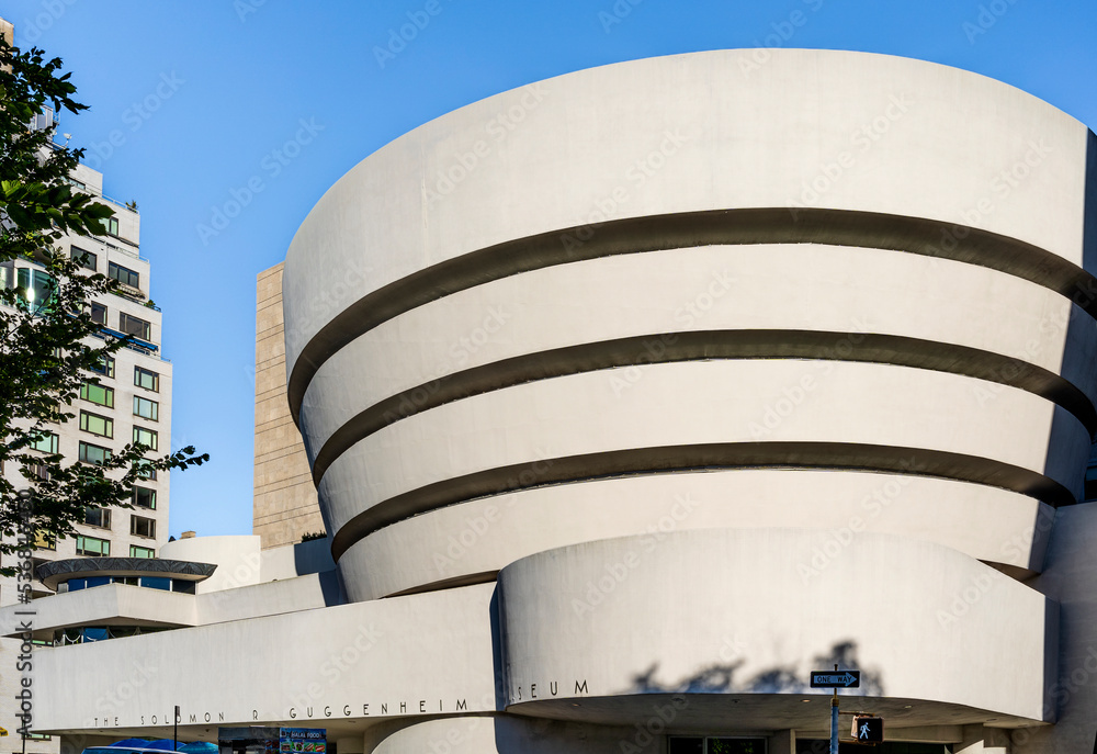Exterior of Solomon R. Guggenheim Museum, contemporary art museum ...