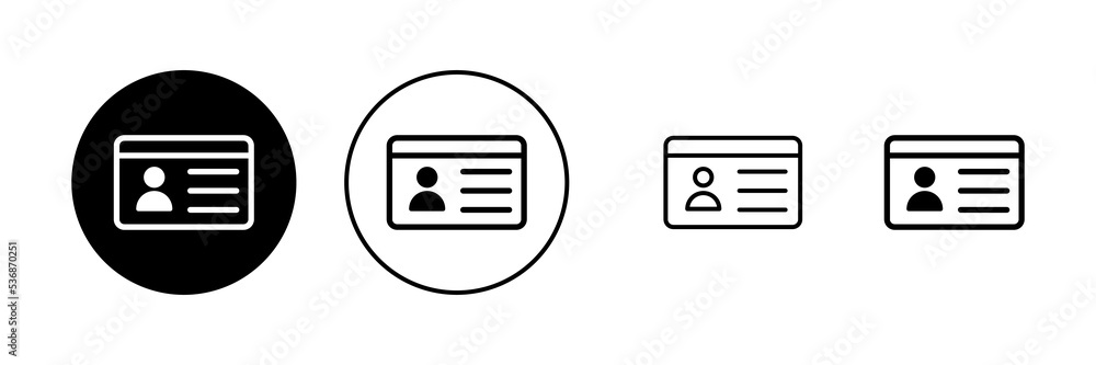 License icon vector. ID card icon. driver license, staff identification ...