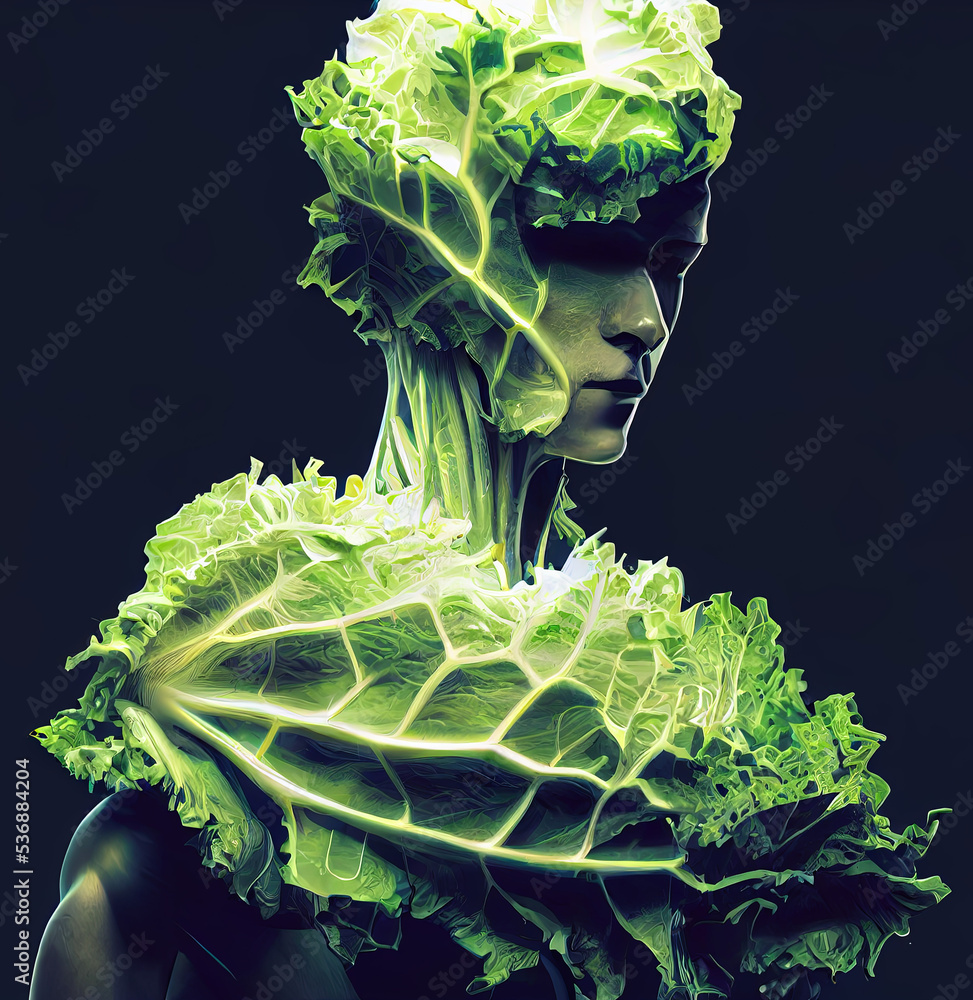 Cabbage Man Abstract Creative Creation Idea Inspiration. Fantasy ...