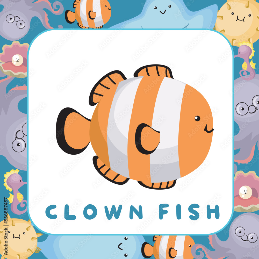 Sea animal flashcards for kids. Introducing the sea animals to children ...