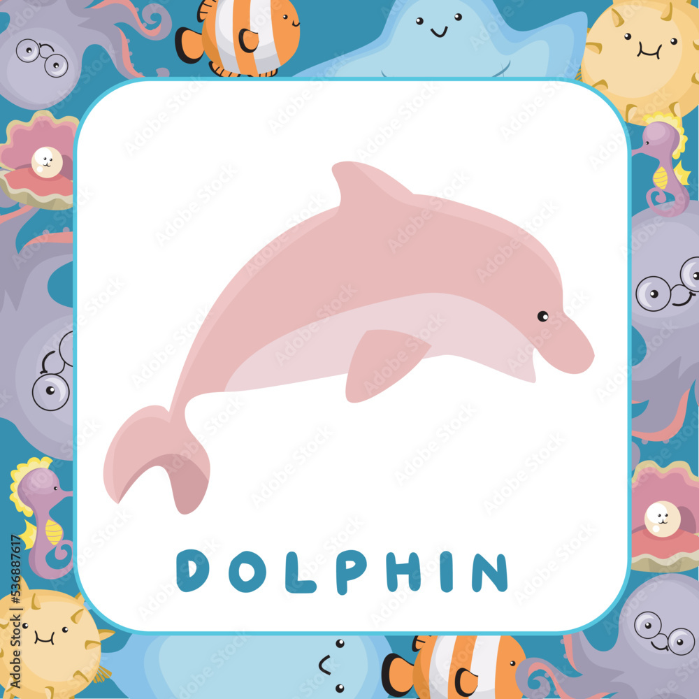 Sea animal flashcards for kids. Introducing the sea animals to children ...