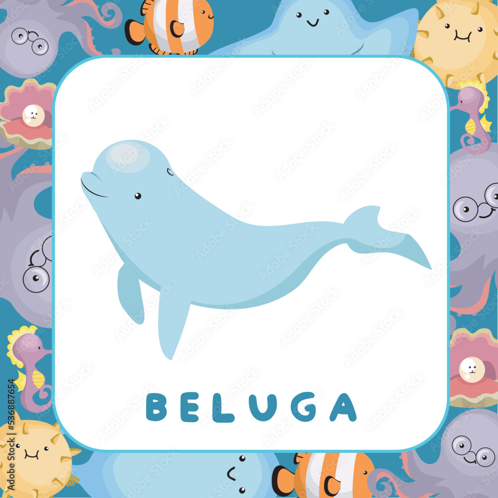 Sea animal flashcards for kids. Introducing the sea animals to children ...