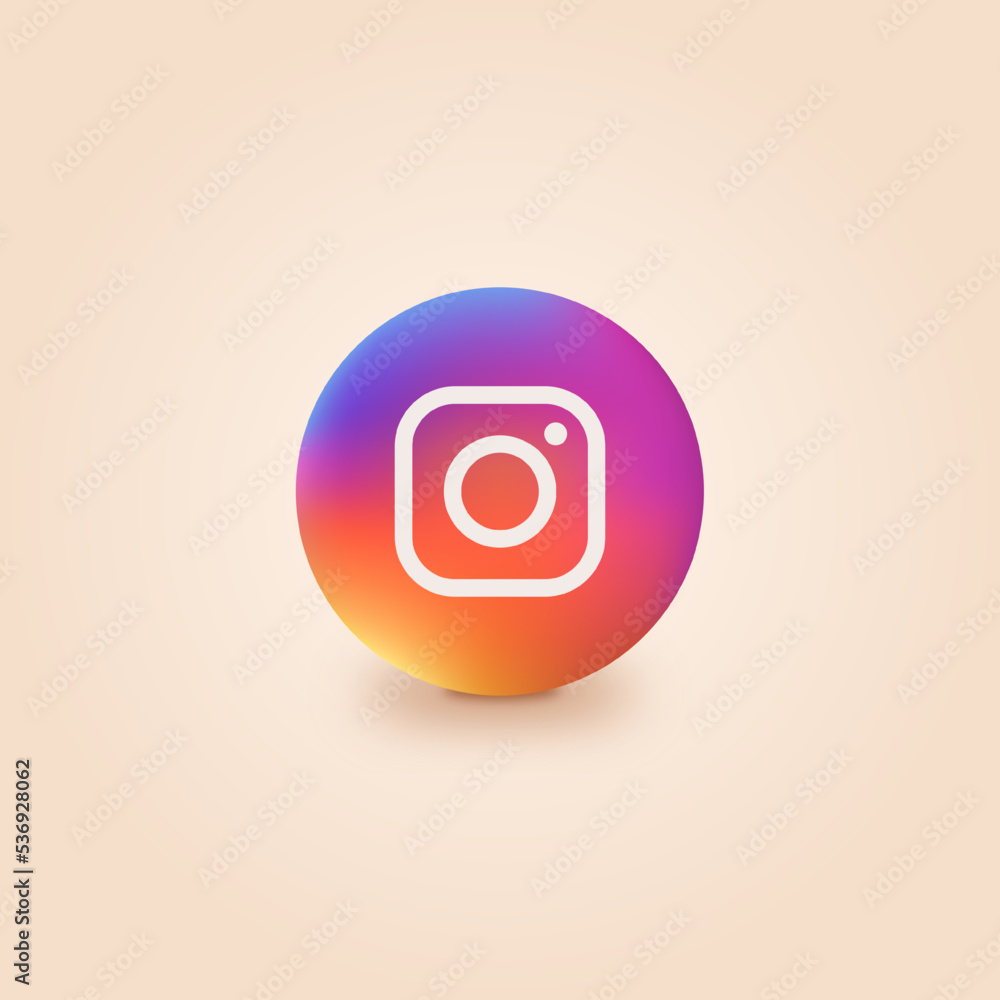 Lombok, Indonesia - October 10, 2022: 3d instagram logo with shadow ...