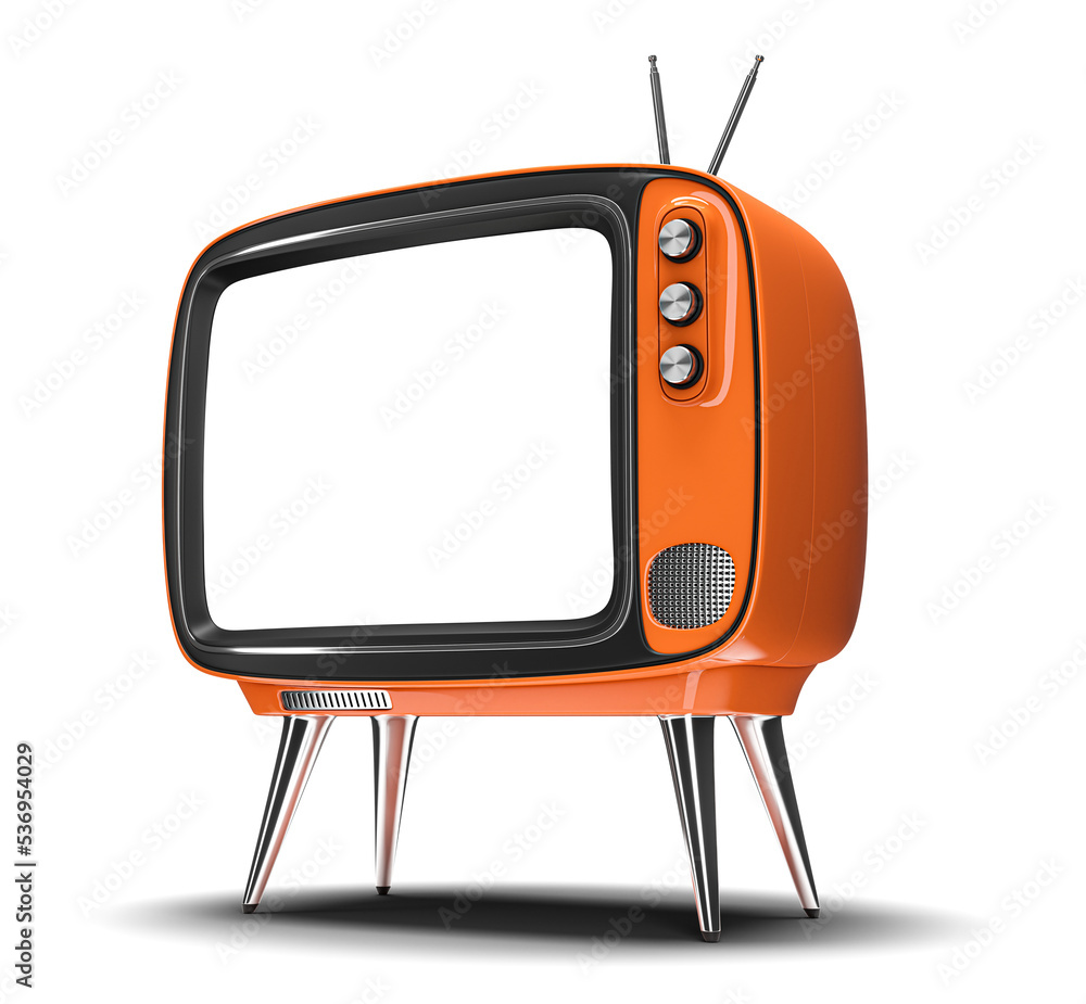 Retro TV blank screen template. Mockup on transparent background and ...
