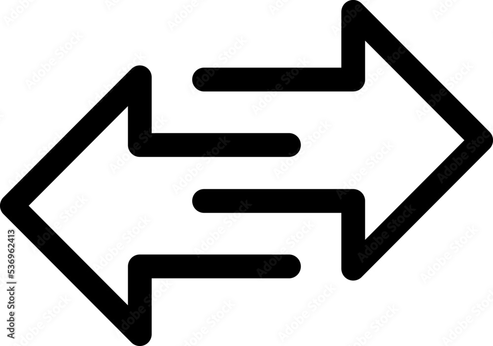 Two opposite arrows exchange vector icon. Transfer Arrow symbol ...