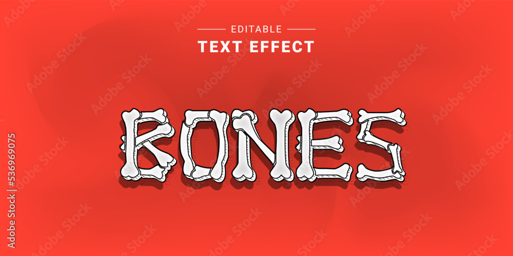 Cartoon Bones Text Effect Stock Vector | Adobe Stock