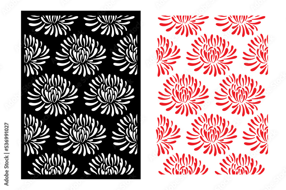 Stencil with a floral pattern for decorating surfaces. Seamless stencil ...