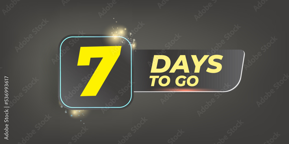 เวกเตอร์ Stock Seven days to go countdown grey horizontal banner design ...