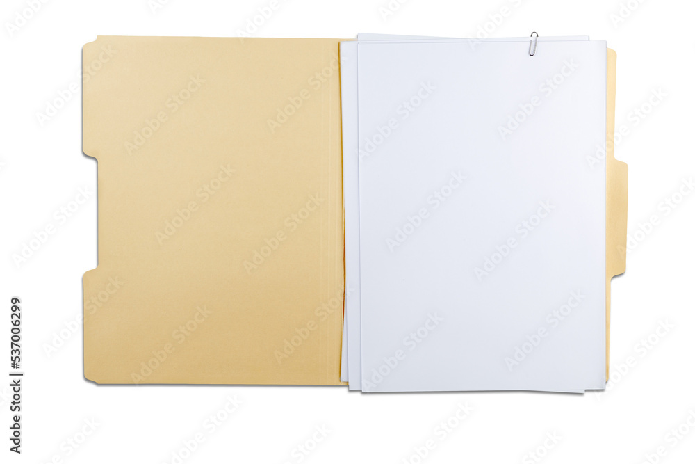 File Folder with Blank Pages Stock Photo | Adobe Stock