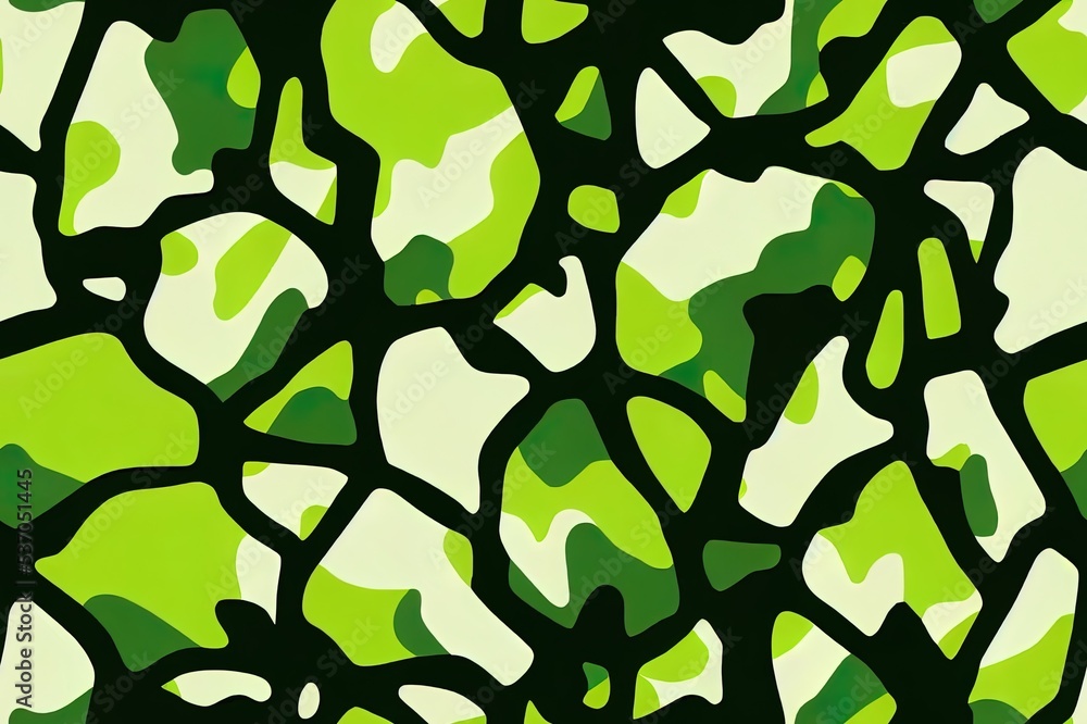 Green army seamless pattern. Repeating camouflage print with cool ...