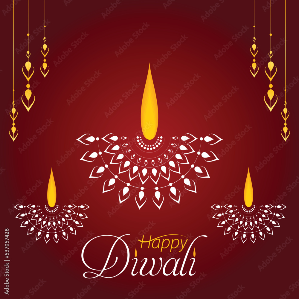 Diwali abstract vector background with dia Stock Vector | Adobe Stock