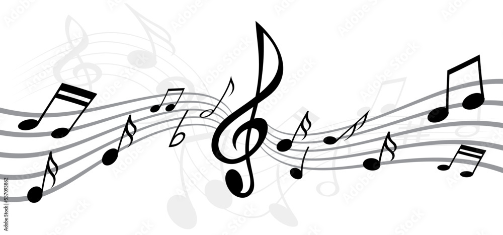 Image vectorielle Stock Musical notes stave line pattern symbol or icon ...