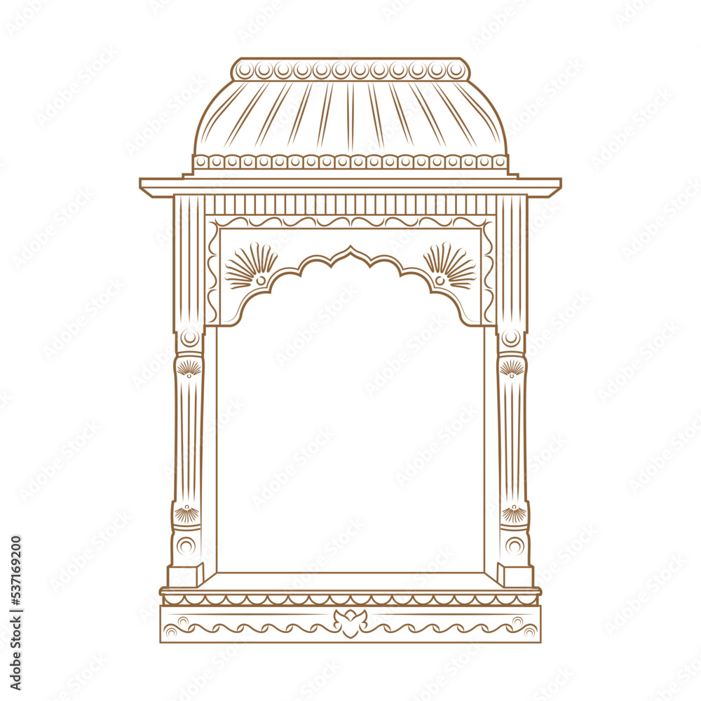 Jharokha vector illustration. Window architecture illustration ...