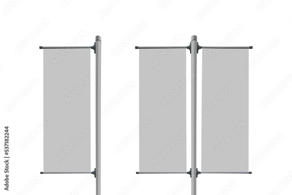 Stock-Illustration „Empty blank road streamer banner mockup isolated on ...