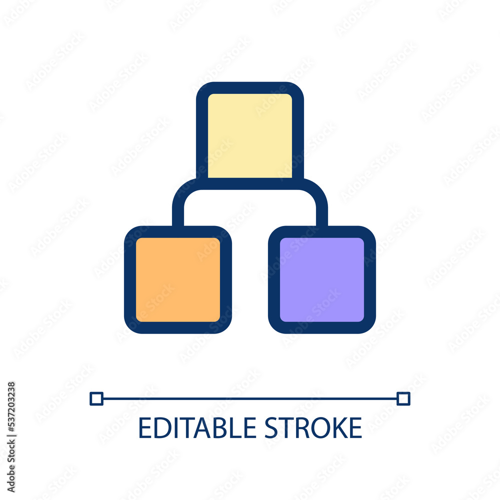 Infographic blocks pixel perfect RGB color ui icon. Visual materials ...