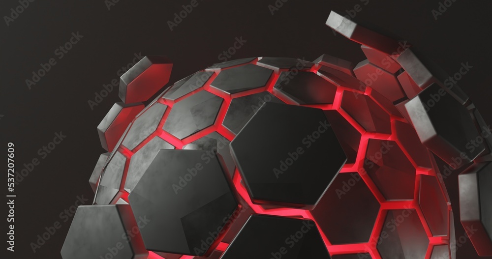 Abstract background using a hemispherical pattern with a red black ...