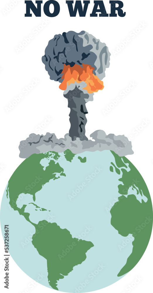 Nuclear explosion. Large mushroom cloud in the world. Atomic bomb ...