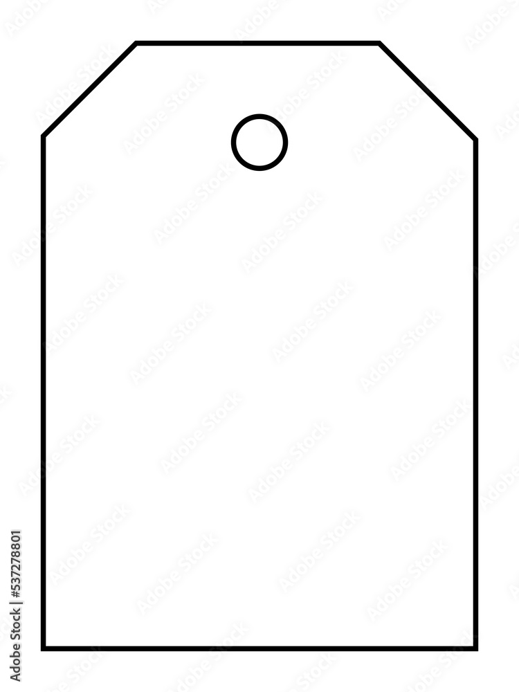 Ggift card, price tag. White shape with black stroke. Isolated png ...