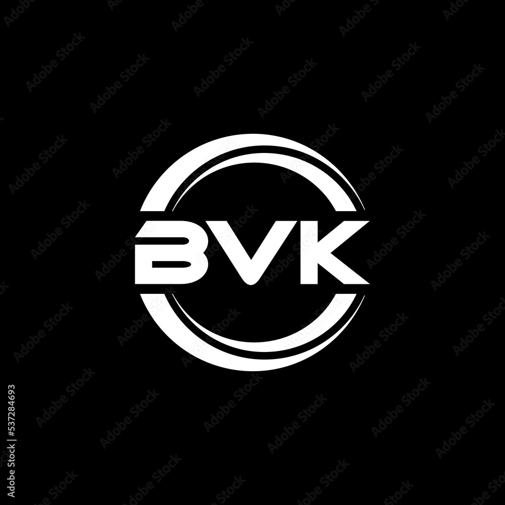 BVK letter logo design with black background in illustrator, vector ...